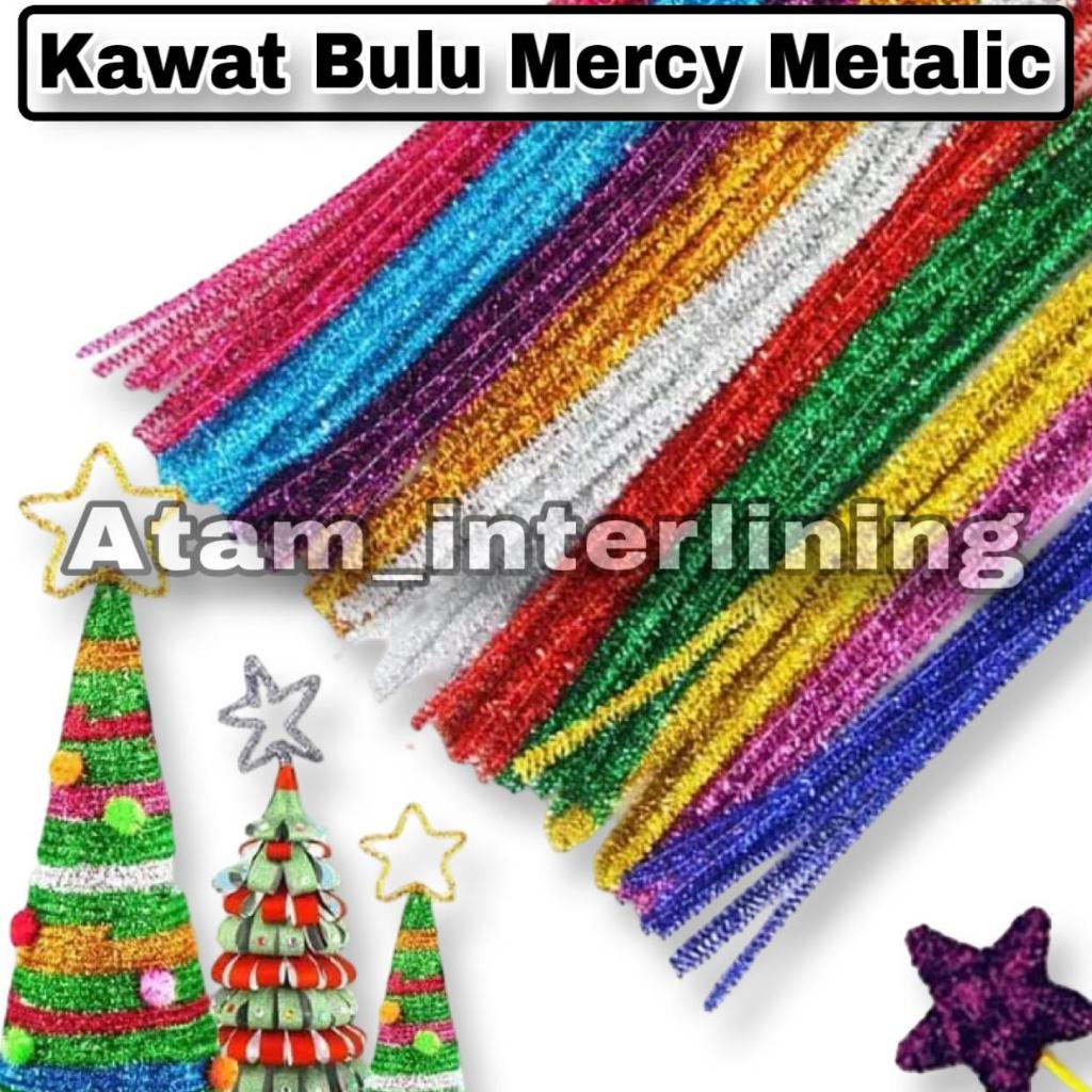 Jual ±100pcs Kawat Bulu Mercy Metalik | Pipe Cleaner Flower Art Craft ...