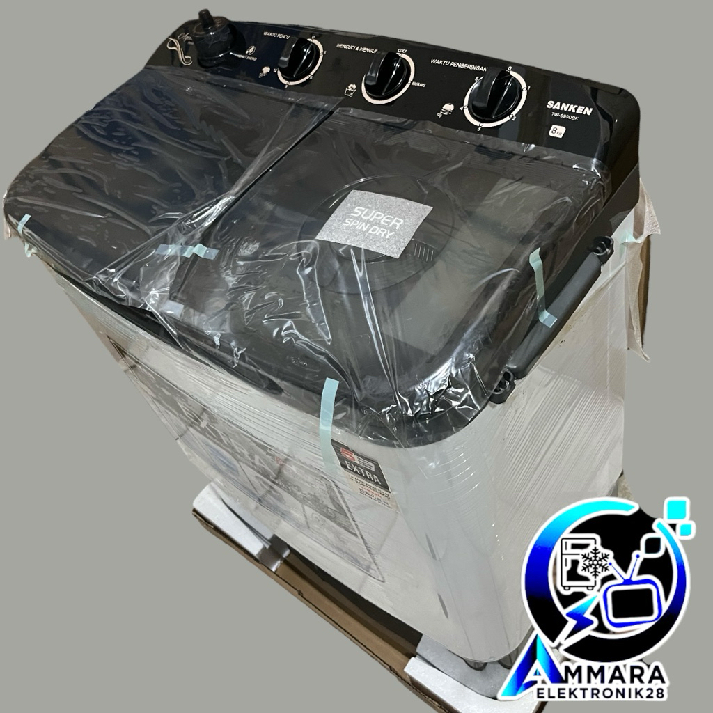 Jual MESIN CUCI SANKEN TW 8900 BK 8KG 2 TABUNG TW8900BK X-TOR ORI ...
