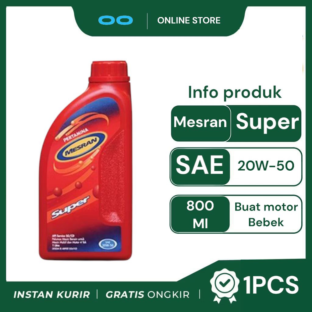 Jual OLI MESRAN SUPER 0.8L SAE 20W-50 Oli Mesin 800ml | Shopee Indonesia