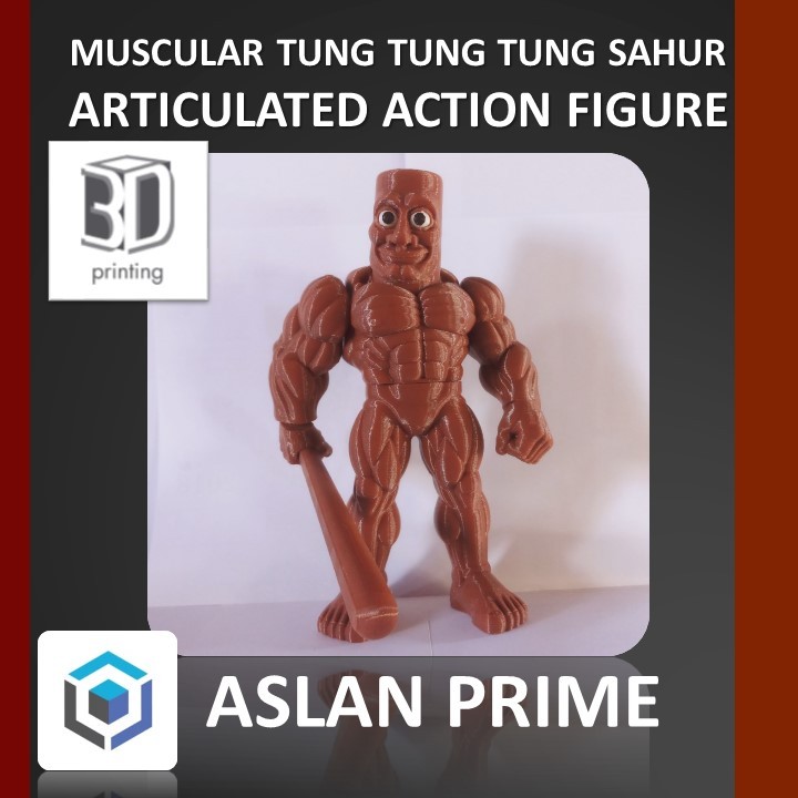 Jual MUSCULAR TUNG TUNG TUNG SAHUR ARTICULATED ACTION FIGURE 3D Print Mainan Toy Toys Viral ...
