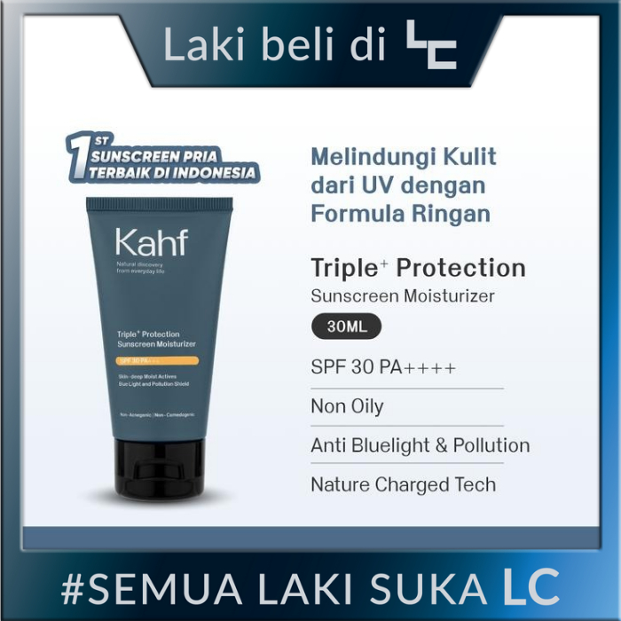 Jual Kahf Sunscreen Moisturizer Triple+ Protection SPF 30 PA+++ 30 ml ...