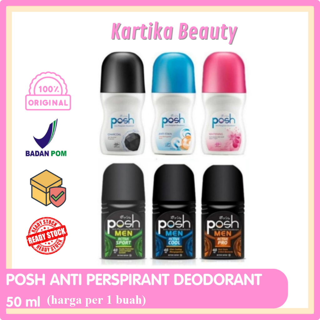 Jual POSH ANTI PERSPIRANT DEODORANT 50 ML | DEODORAN ROLL ON POS ANTI ...