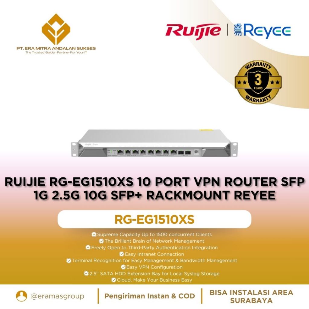 Jual ruijie RG-EG1510XS 10 port VPN Router SFP 1G 2.5G 10G SFP+ ...
