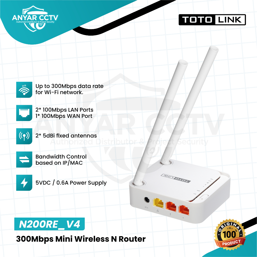 Jual TOTOLINK N200RE Wireless Router Mini Versi 4.0 / Versi 5.0 300Mbps | Shopee Indonesia
