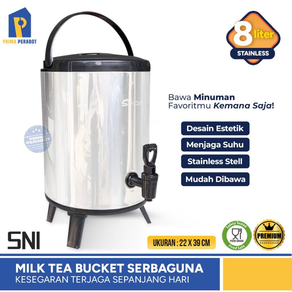 Jual Water Tank Thermos Bucket 8 L Termos Cofee Milk Tea Ice Bucket ...