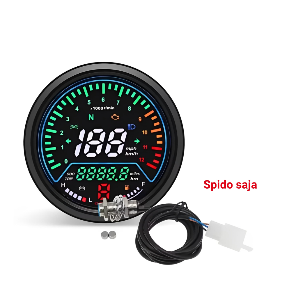 Jual Speedometer spedometer babon digital LED Spidometer digital bulat ...