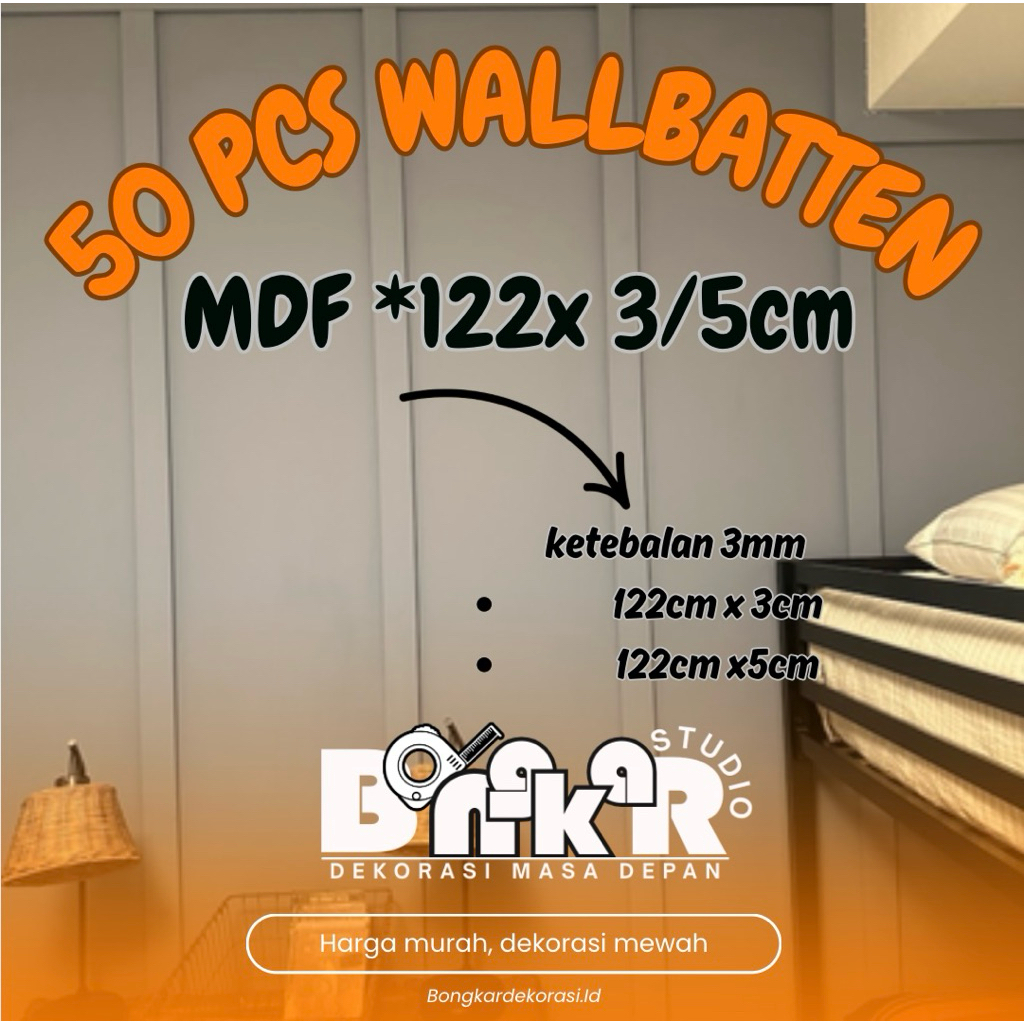 Jual 50 PCS Wall Batten Dekorasi List Kayu Hiasan Dinding Wall Panel ...