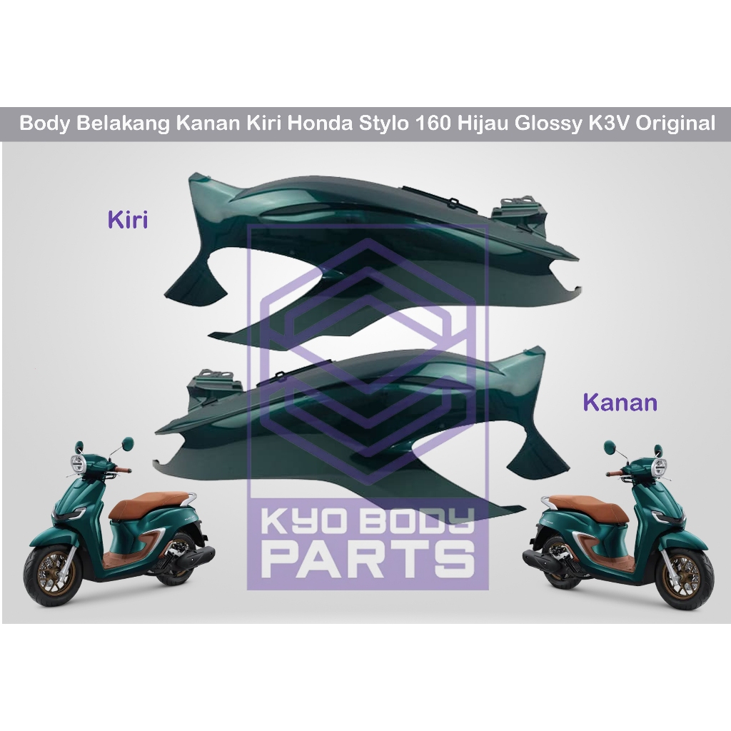Jual Cover Body Belakang Kanan Kiri Honda Stylo 160 Hijau Glossy Body ...