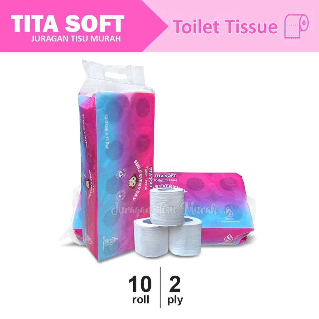 Jual Tissue roll toilet titasoft - tisu toilet isi 10 roll - dapat di ...