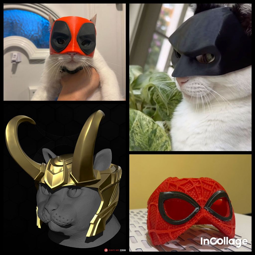 Jual Topeng Kucing Batman Deadpool Spiderman Loki Mainan Kucing Cat ...