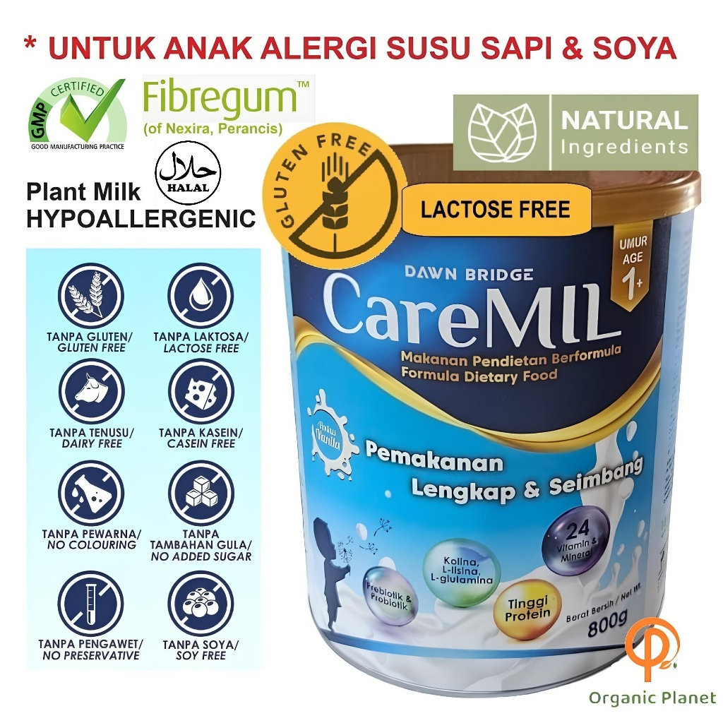 Jual CareMIL 800gr - Plant Milk / Susu Nabati HYPOALLERGENIC Usia 1 ...