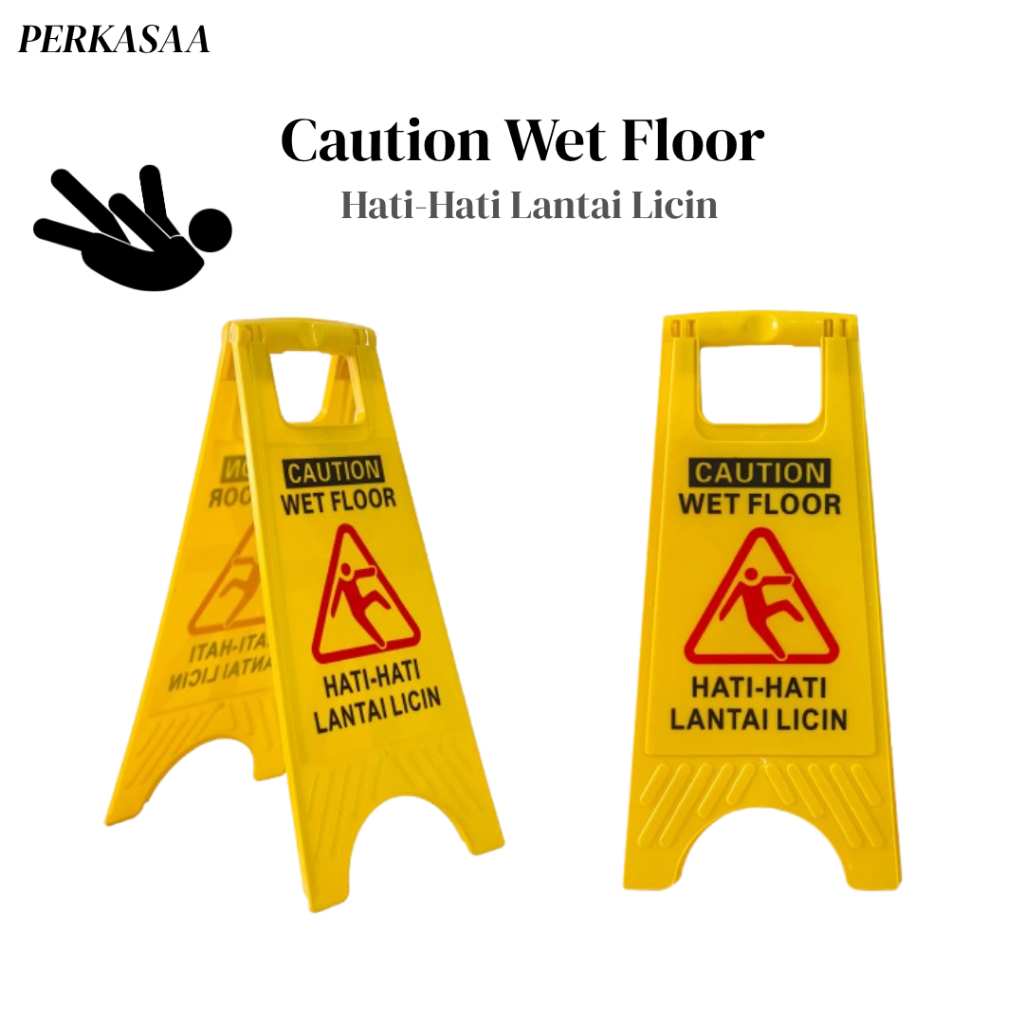 Jual Caution Wet Floor Warning Sign Board / Papan Peringatan Lantai ...