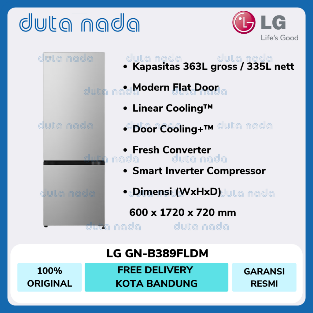 Jual LG Kulkas 2 Pintu Kulkas Bottom Freezer 363L / 335L GNB389FLDM ...