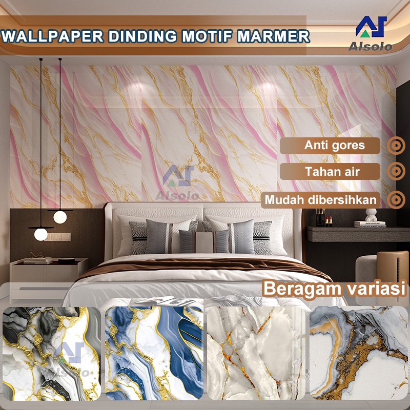 Jual Wallpaper dinding Vinyl Marble 1.2 x 2.8 Meter Tebal 2.5mm ...