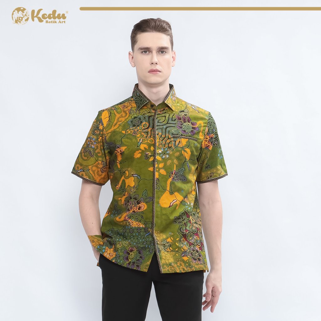 Jual Kedu Batik - Kemeja Batik Katun Smock Lengan Pendek AYUMA Kuning ...