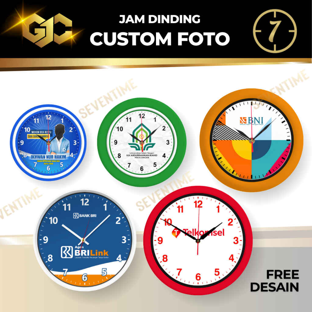 Jual Jam Custom Foto FREE DESAIN untuk Promosi Usaha, Ulang Tahun, Kado ...