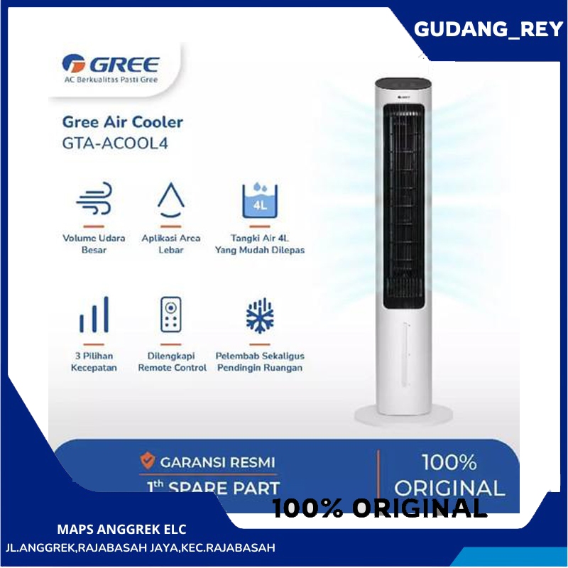 Jual GREE Air Cooler Tower Fan 4L Remote With Humidifier GTA-ACOOL4 ...