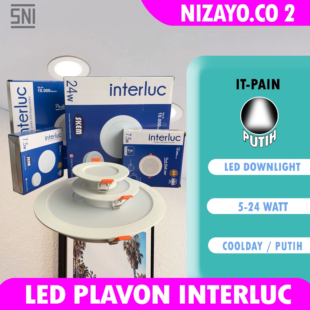 Jual Lampu Plavon Panel LED Bulat INBOW 5-24 Watt / Lampu Downlight ...