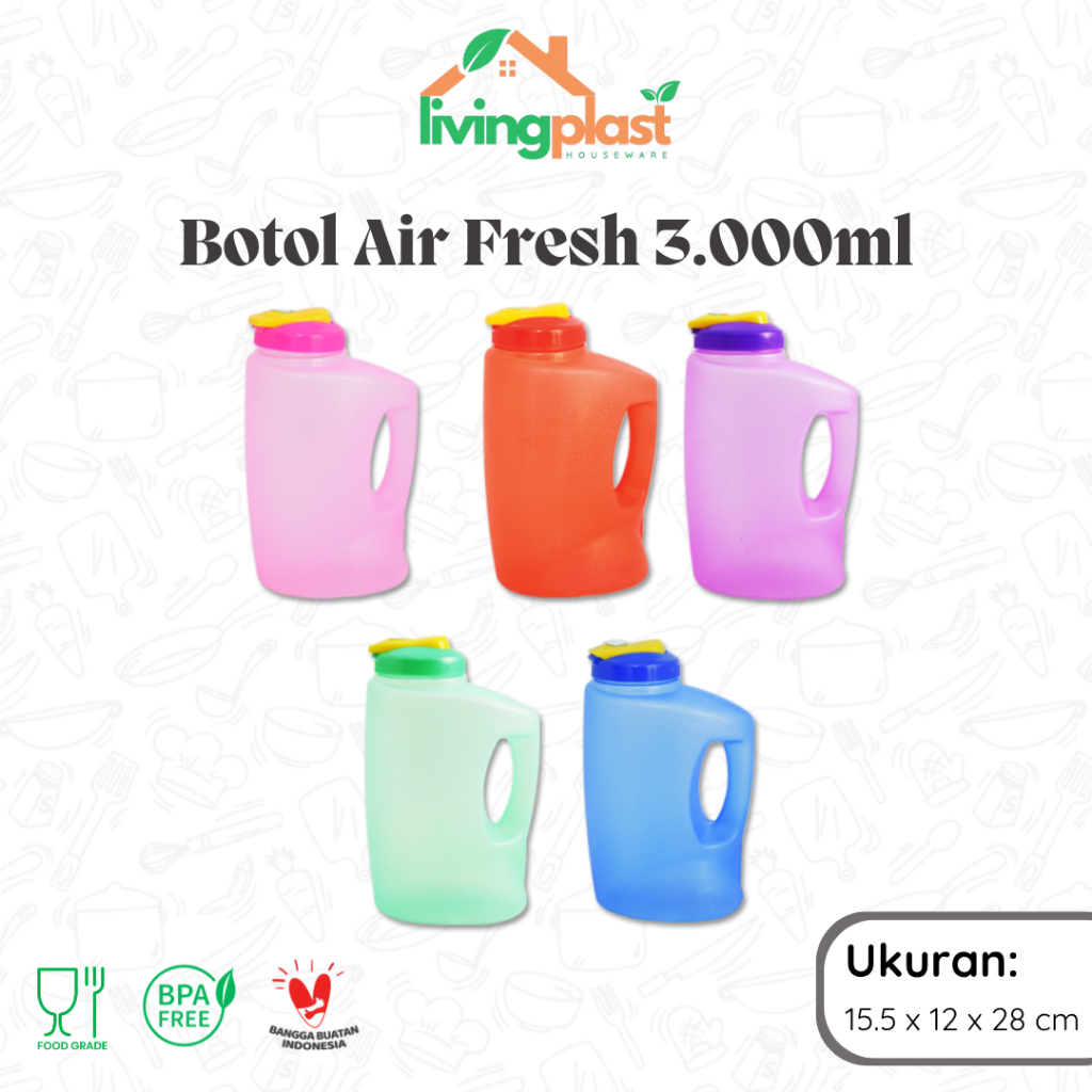 Jual Botol Air Fresh 3000ml / Botol Air Jumbo / Botol Plastik Murah ...