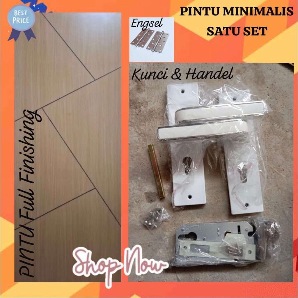 Jual PINTU MINIMALIS FULL FINISHING | SATU SET PINTU + KUNCI HANDEL ...