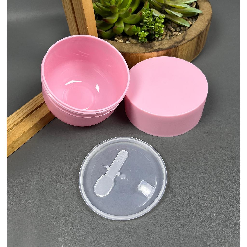 Jual BOO8 - Pot Lulur Mangkok 250 Gram Pink Soft Spatula / Wadah Lulur ...