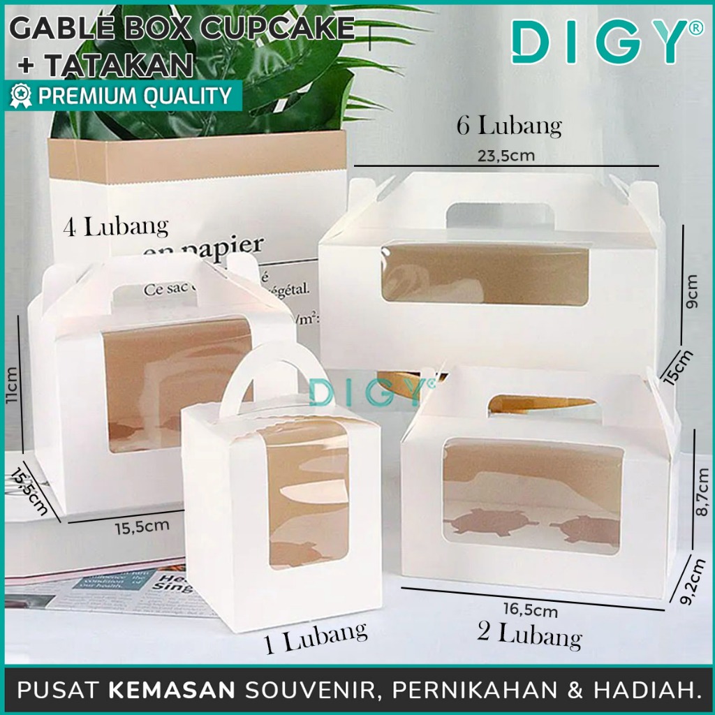 Jual Gable Box Cupcake + Tatakan Cupcake /Gable Box Cupcake + Tatakan ...