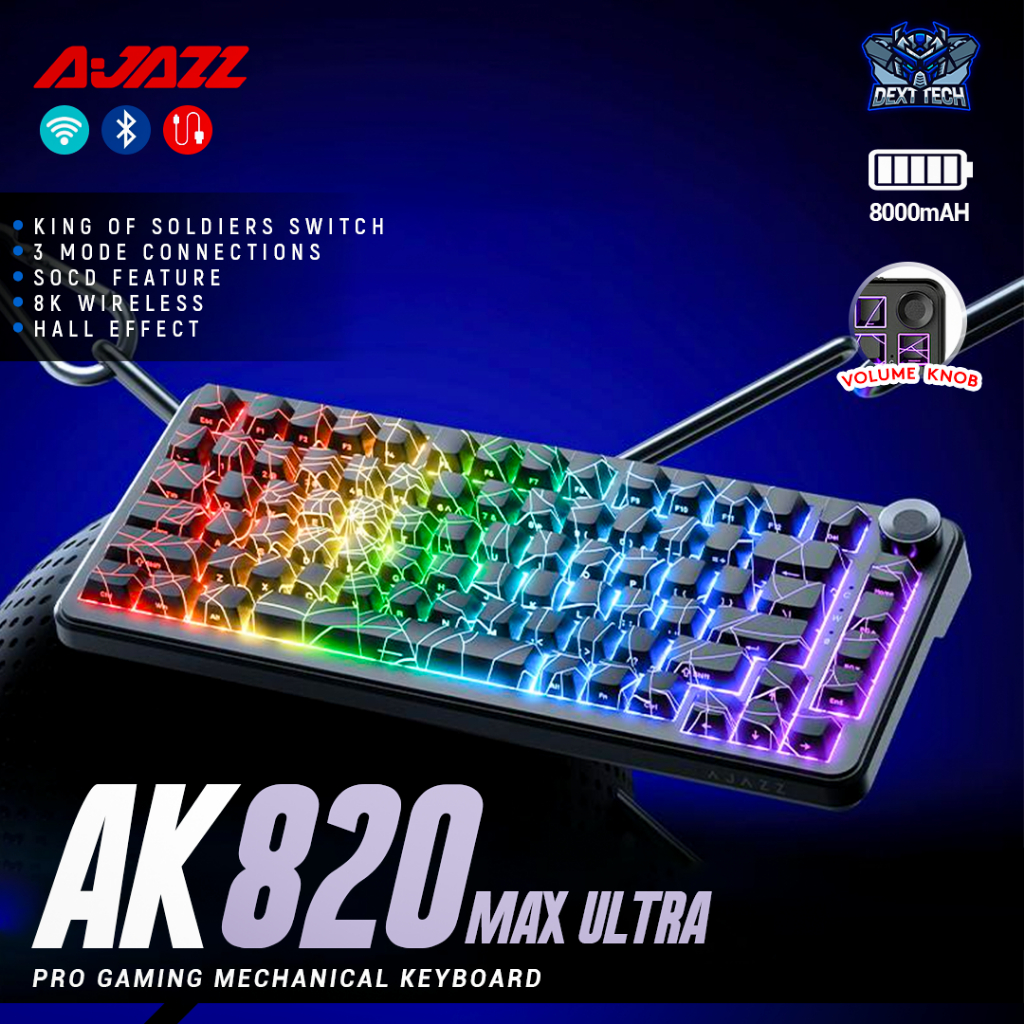 Jual Ajazz AK820 MAX ULTRA HE Series Wireless Mechanical Keyboard Magnetic Switch | Shopee Indonesia