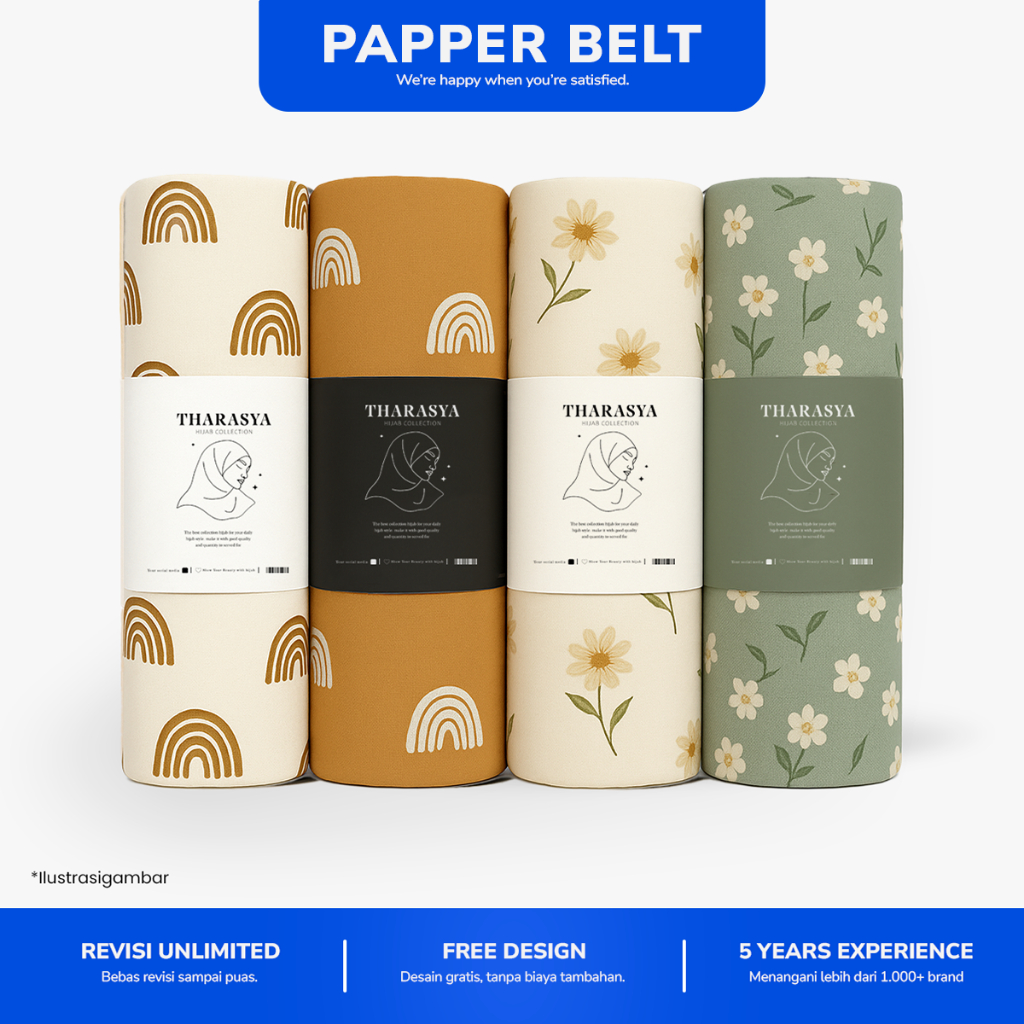 Jual Papper Belt Custom (FREE DESAIN) | Roll Hijab | Label Roll Hijab ...