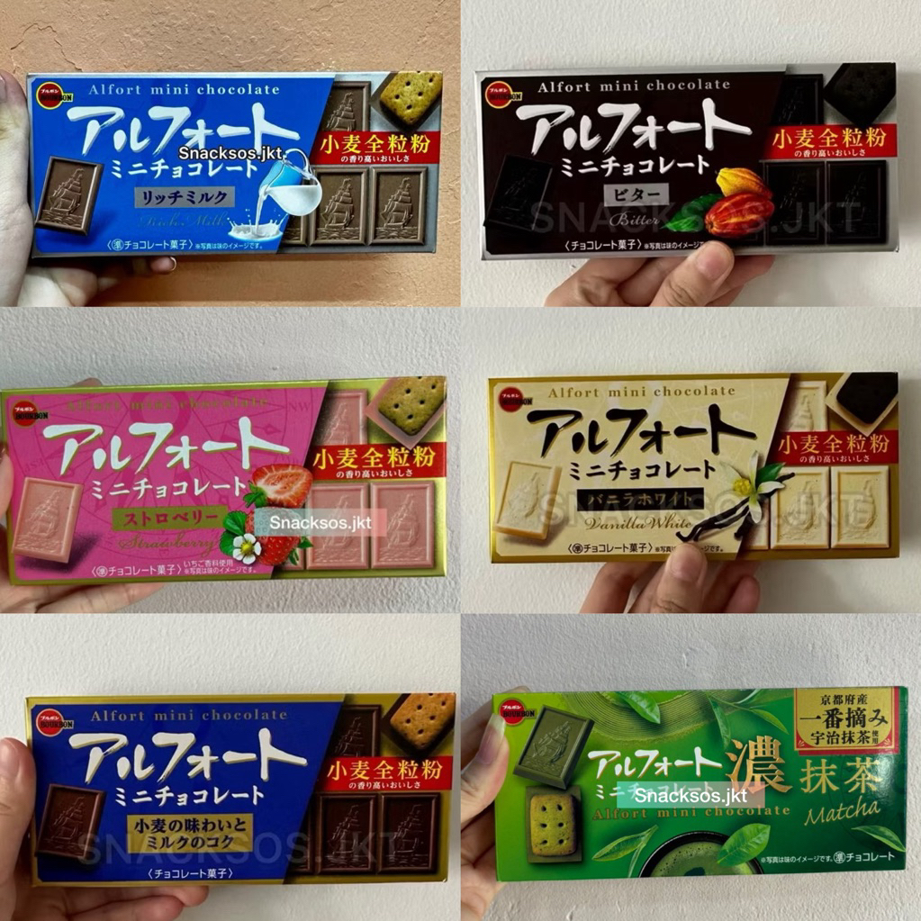 Jual BOURBON ALFORT MINI BISCUIT CHOCOLATE WHEAT AND MILK / MATCHA ...