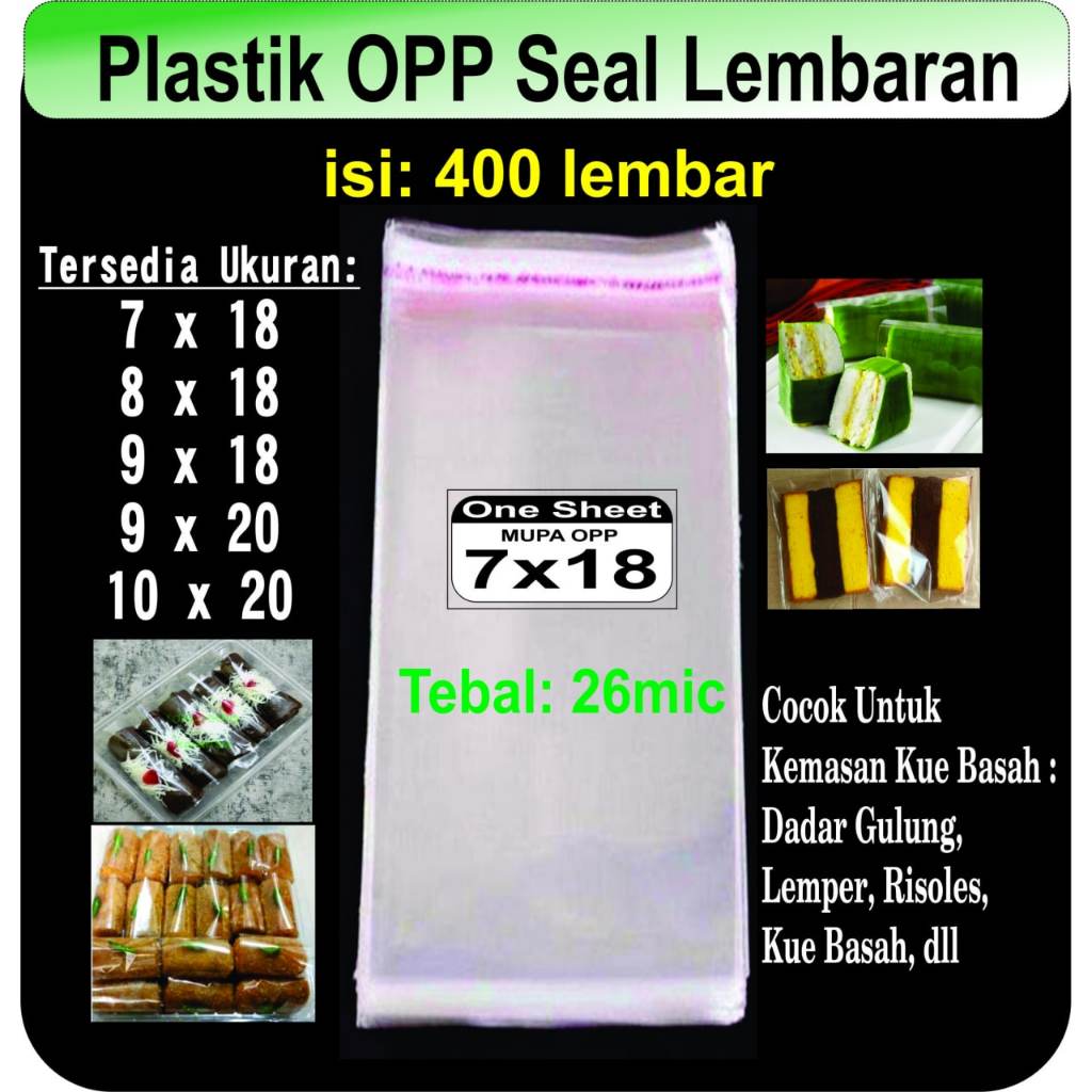 Jual (TEBAL! ISI 100 PCS!) Plastik OPP One Sheet/Lembaran 7x18 8x18 ...