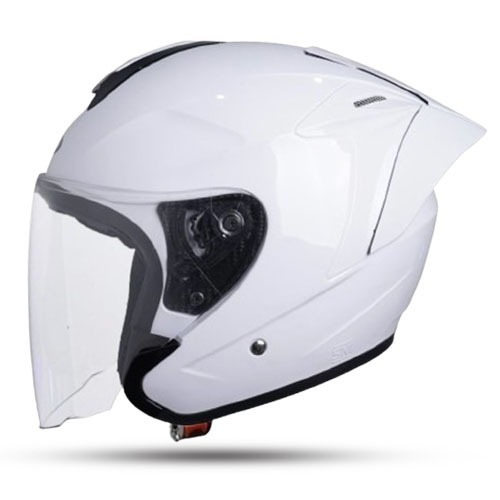 Jual Helm Half Face Mla Phantom Solid White Glosy Spoiler Kaca Visor ...