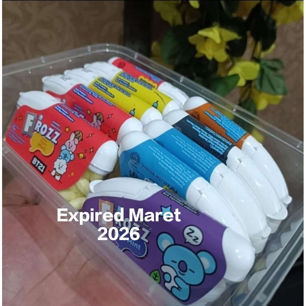 Jual Paket Permen FROZZ BT21. Satu paket isi 10 kotak.LIMITED EDITION Permen Bebas Gula @15 gram ...