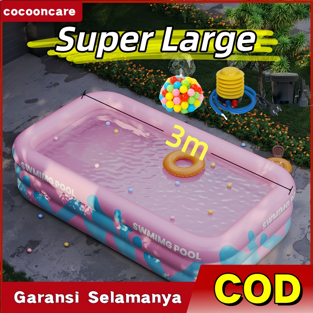 Jual [Super Large]Kolam Renang 310x175x56cm Anak Ukuran Jumbo Kolam ...