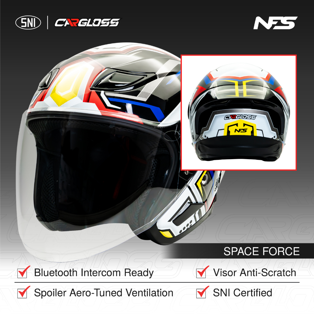 Jual Cargloss NFS Helm Half Face - Space Force Deep Black | Shopee ...