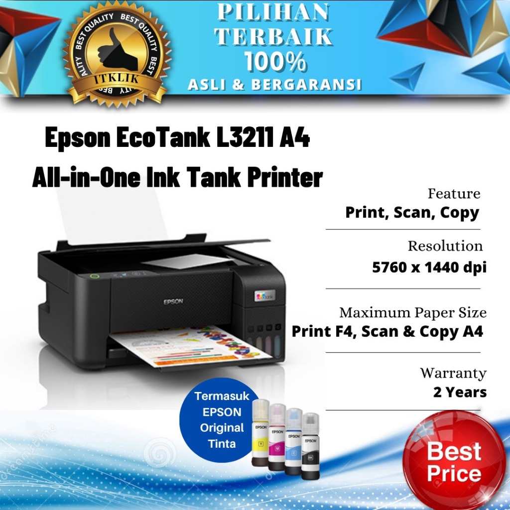 Jual Printer EPSON L3211 TKDN InkTank Multifungsi All In One - Print Scan Copy / Epson Printer ...