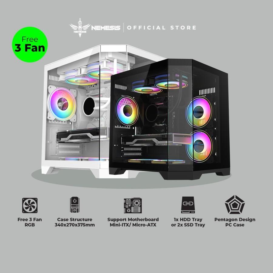Jual CASING NYK NEMESIS RUNE FC8 GAMING M-ATX + 3 FAN RGB | Shopee ...