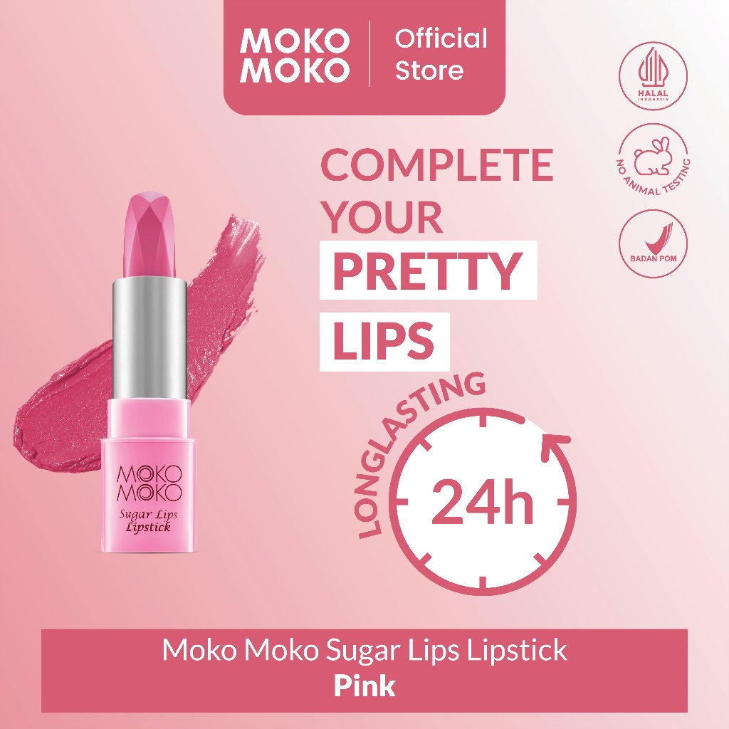 Jual [TANPA DUS] Moko Moko Sugar Lips Lipstick - PINK | Shopee Indonesia