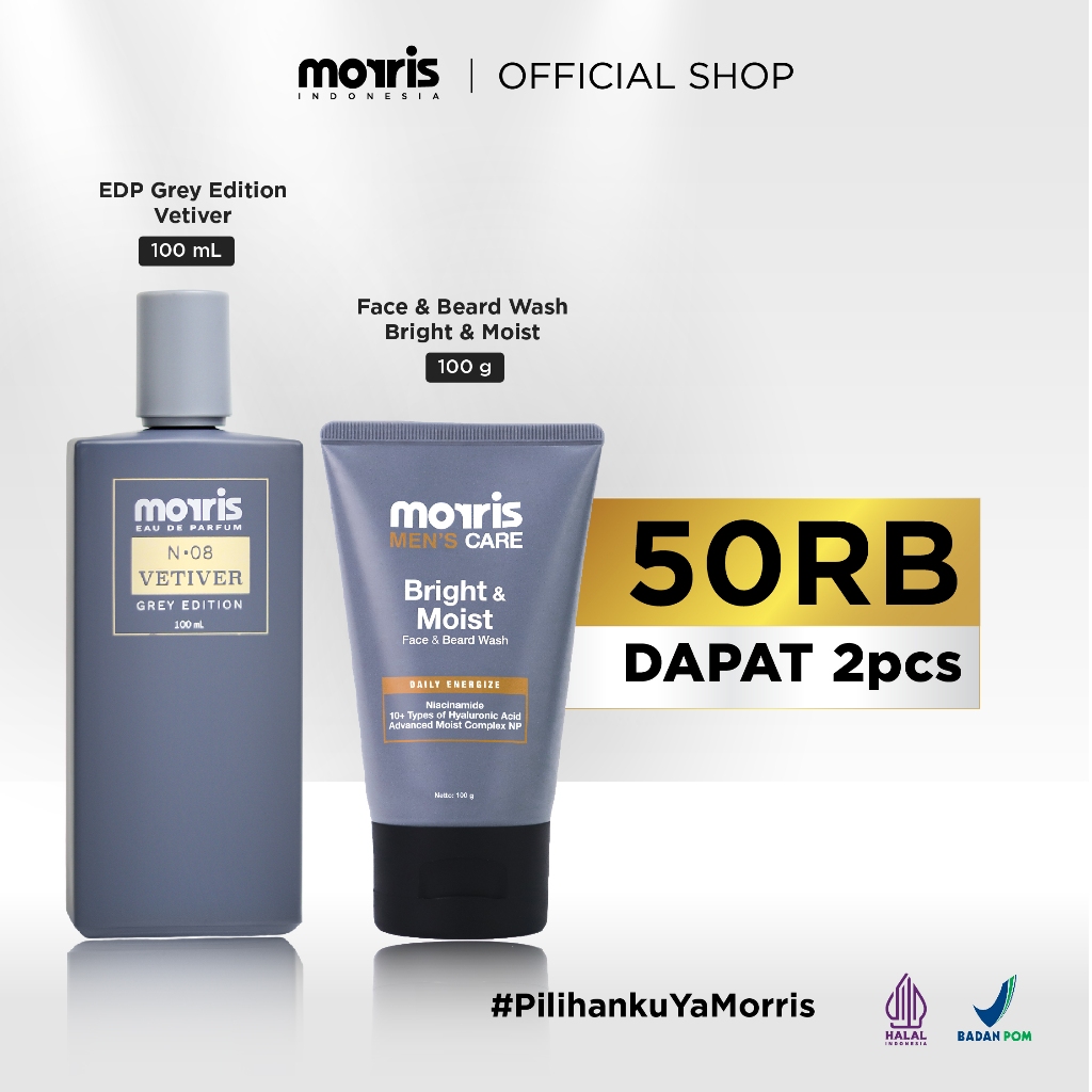 Jual EXCLUSIVE BUNDLE - MORRIS Grey Edition X Facial Wash Bright and ...