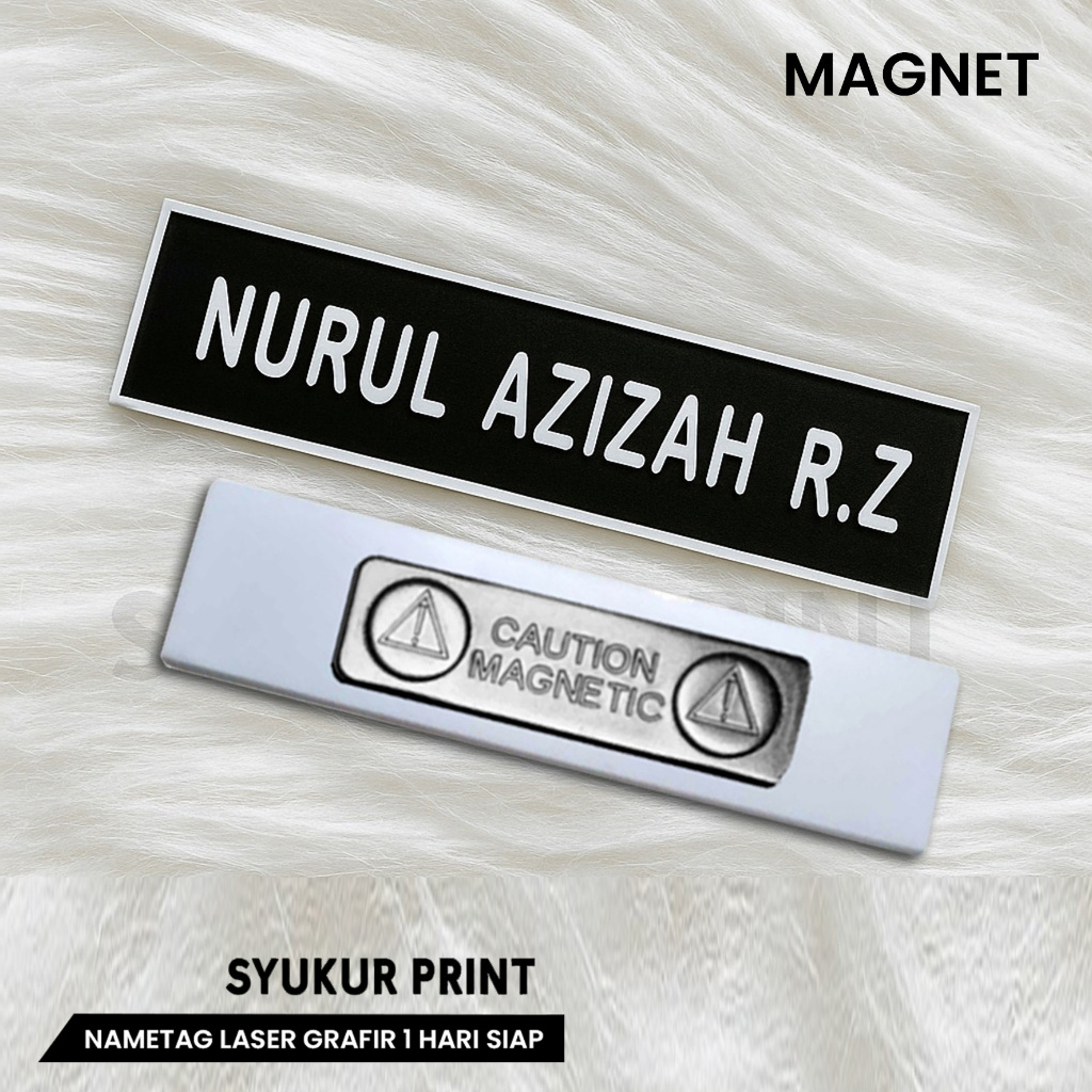 Jual Name Tag Grafir Berkualitas / Papan Nama Dada Akrilik / Magnet ...