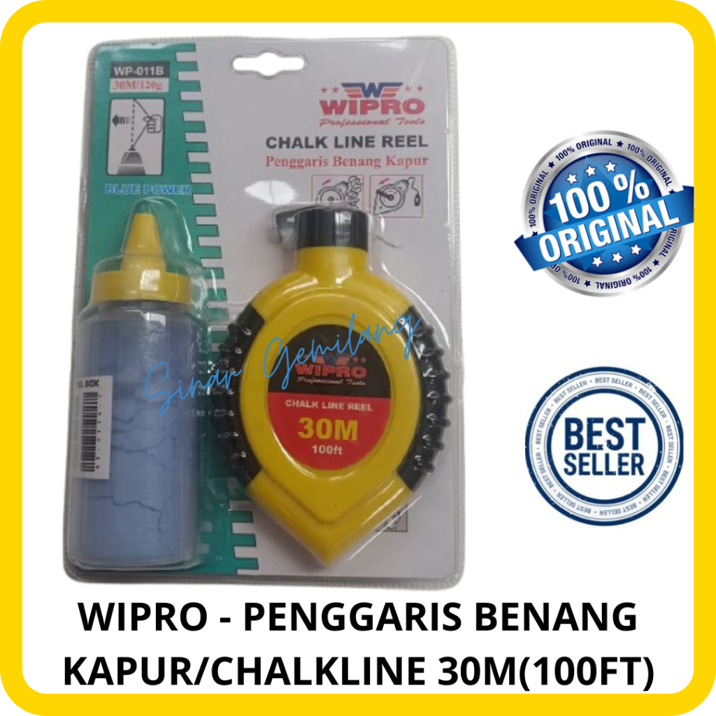 Jual WIPRO - CHALK LINE REEL+CHALK/BENANG KAPUR/SIPATAN+KAPUR/MARKING ...