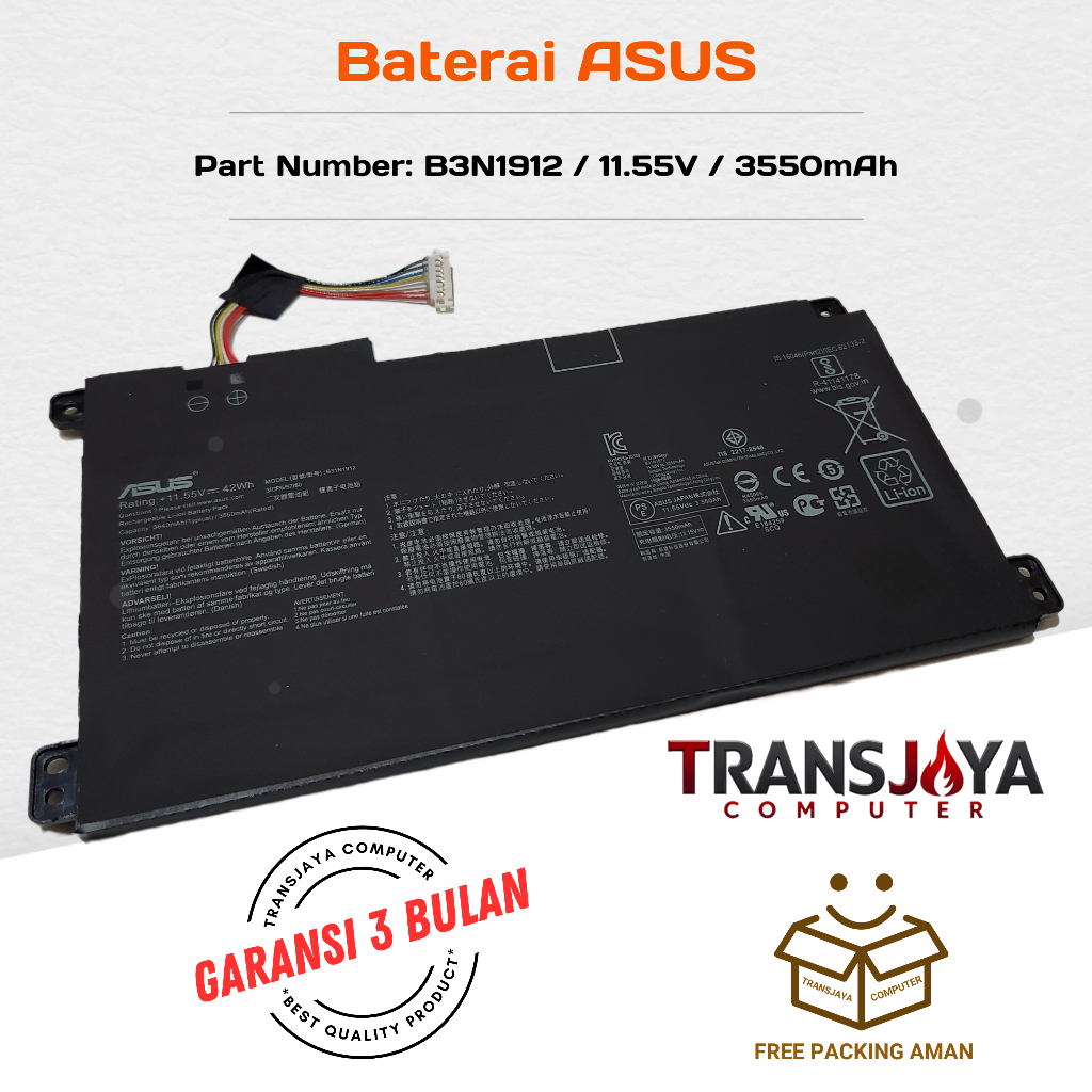 Jual Baterai Battery Asus VivoBook E410 E410M E410MA E410KA E510 E510M E510MA B31N1912 C31N1912 ...