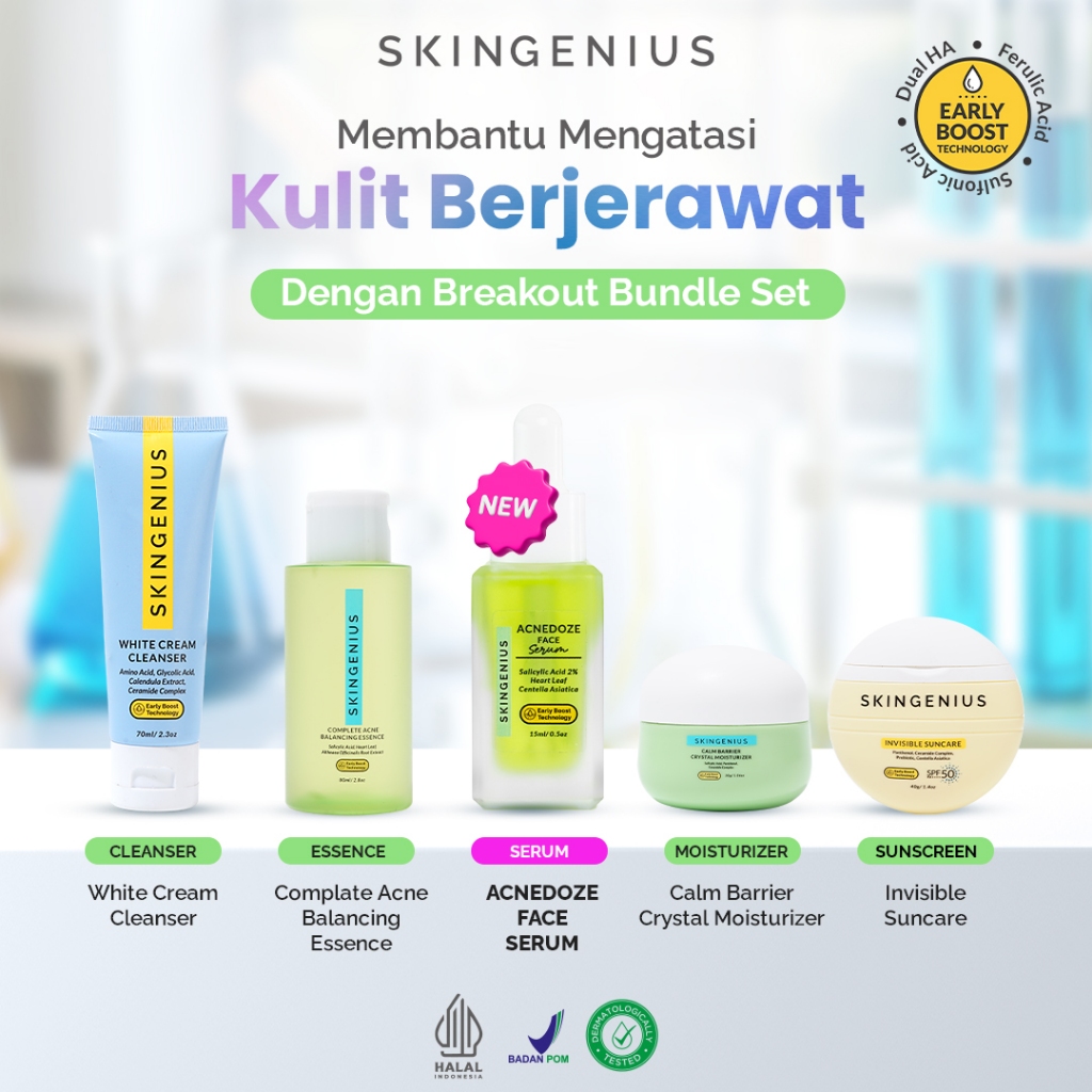 Jual Skingenius Bundle Breakout Skin Set Paket Skincare Wajah Kulit ...
