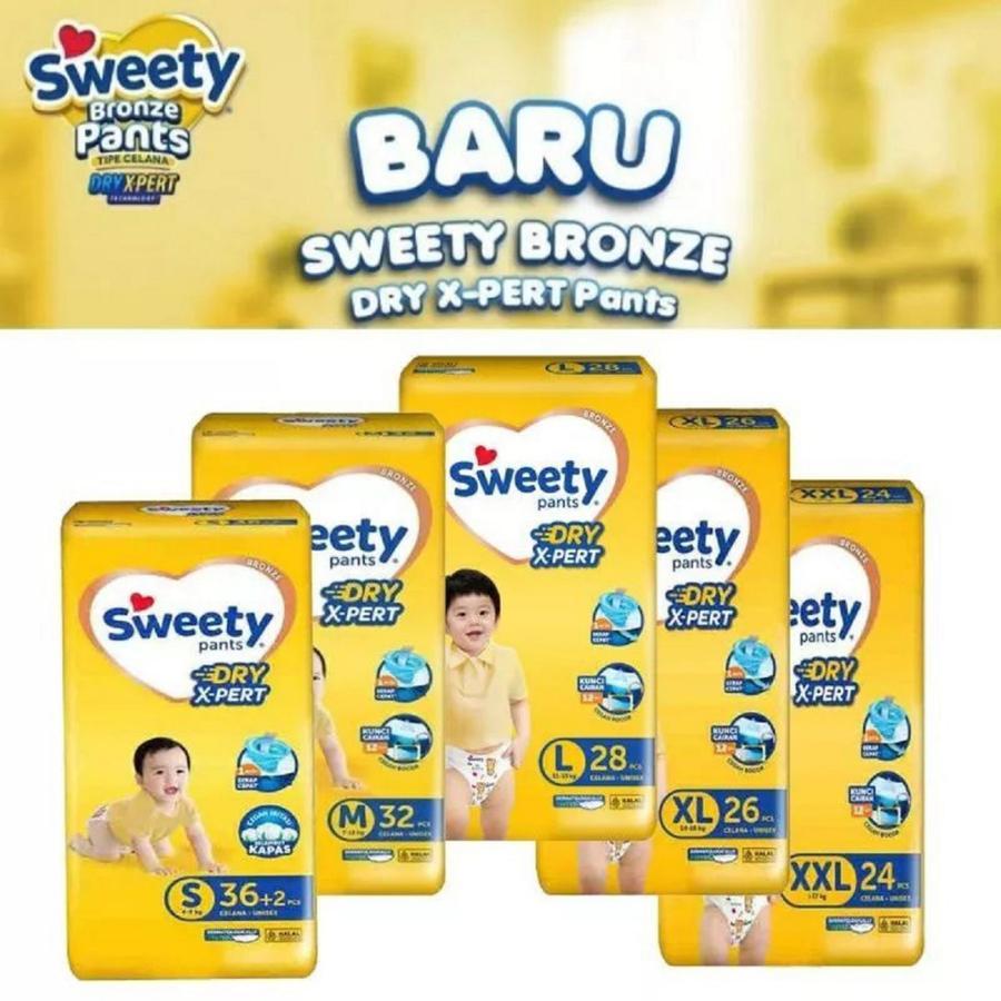 Jual Sweety Bronze Xtra Dry Popok Bayi S/M/L/XXL – Anti Bocor, Isi ...