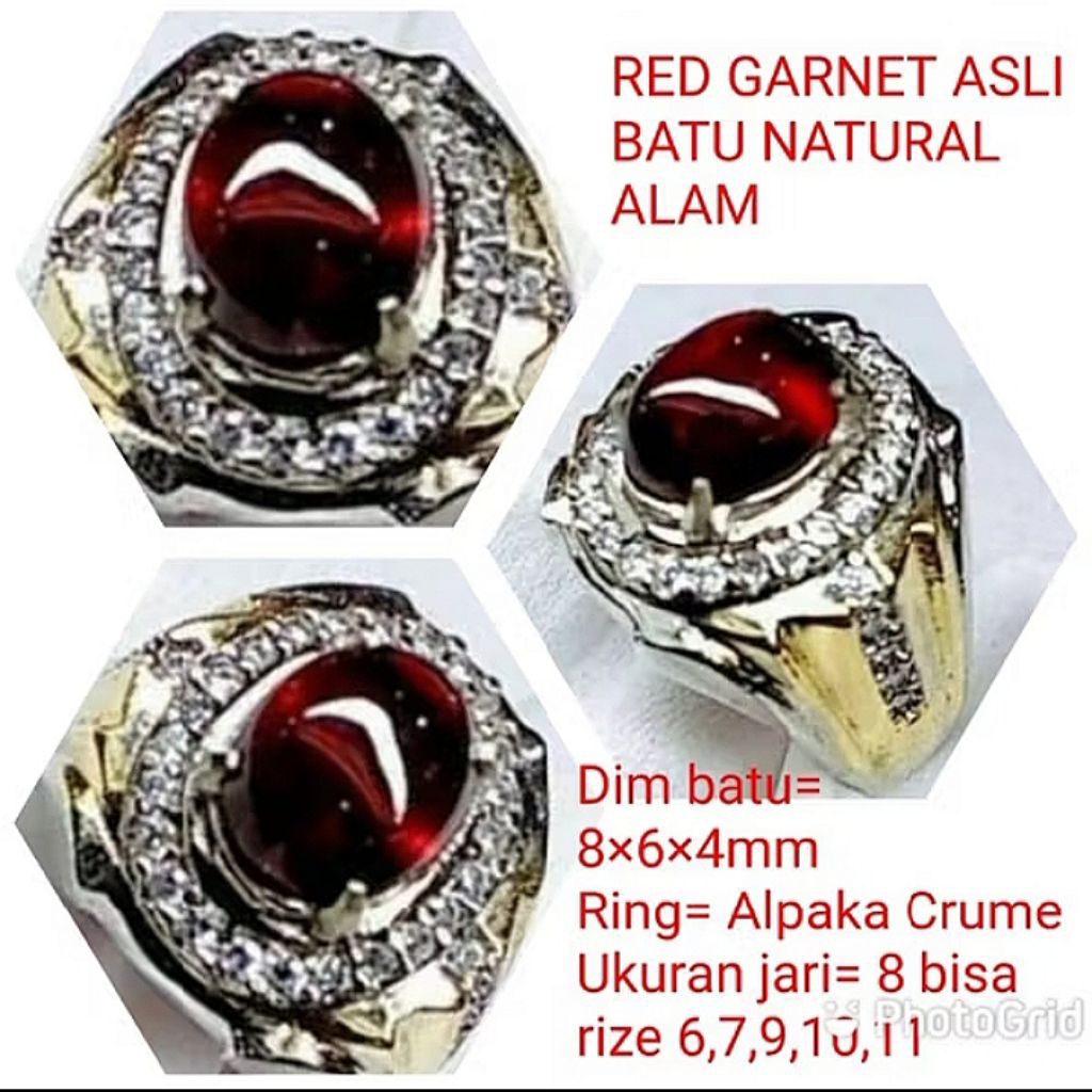 Jual CINCIN BATU RED GARNET ASLI BATU NATURAL | Shopee Indonesia
