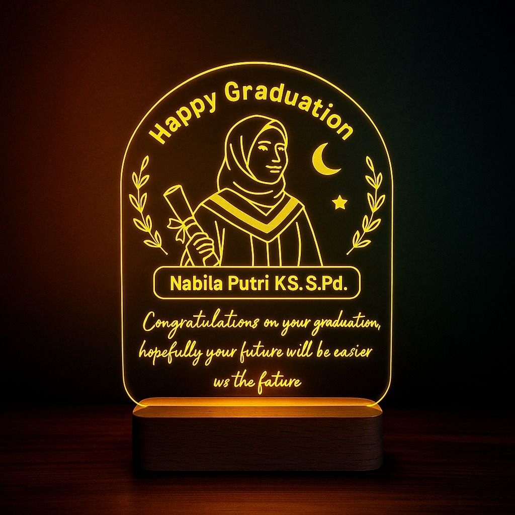 Jual [Termurah 1 Hari Jadi] Lampu Akrilik Custom, Gift Wisuda, Gift ...