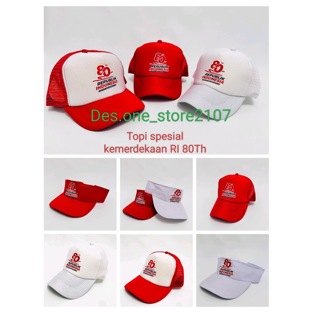 Jual Topi Hut Ri Indonesia Topi kemerdekaan 80 Topi Merah Putih topi ...