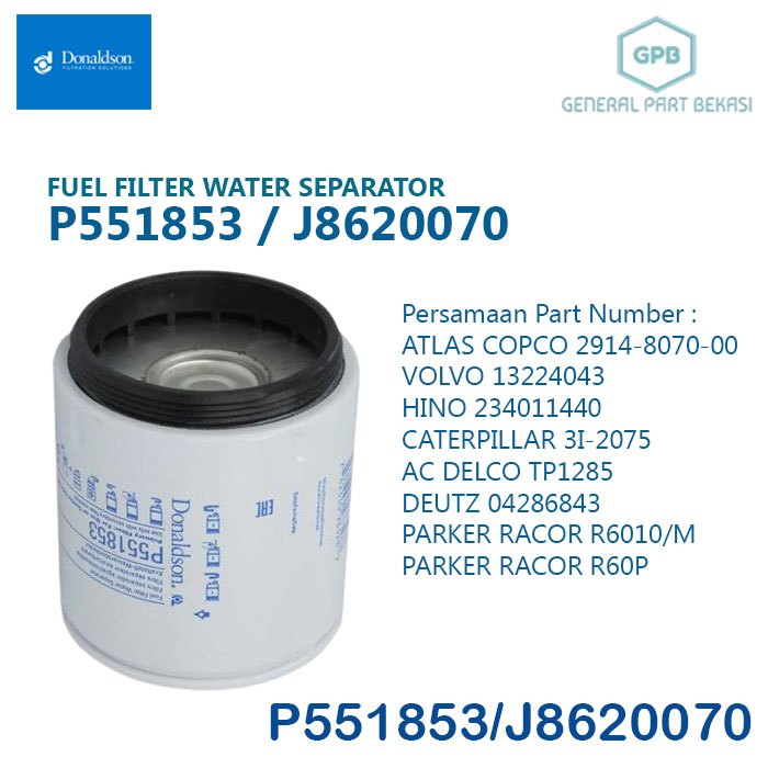 Jual Fuel Filter Water Separator Donaldson P551853 J8620070 234011440 ...