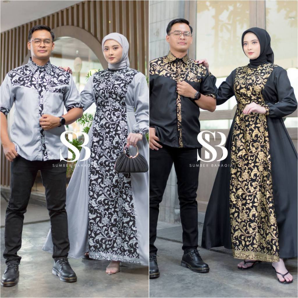 Jual baju couple pasangan gaun pesta muslimah syari modern kekinian ...