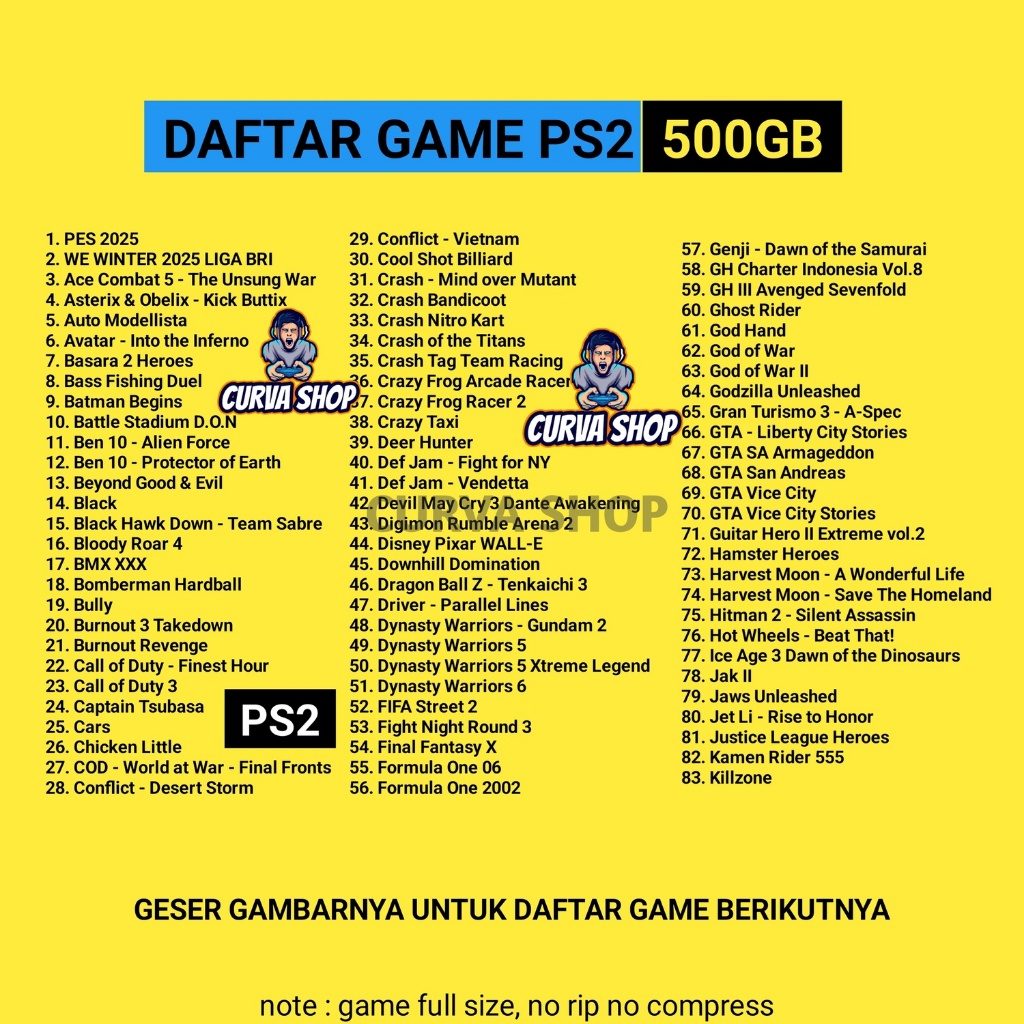 Jual HDD Eksternal PS2 500GB Full Bisa Request | Shopee Indonesia