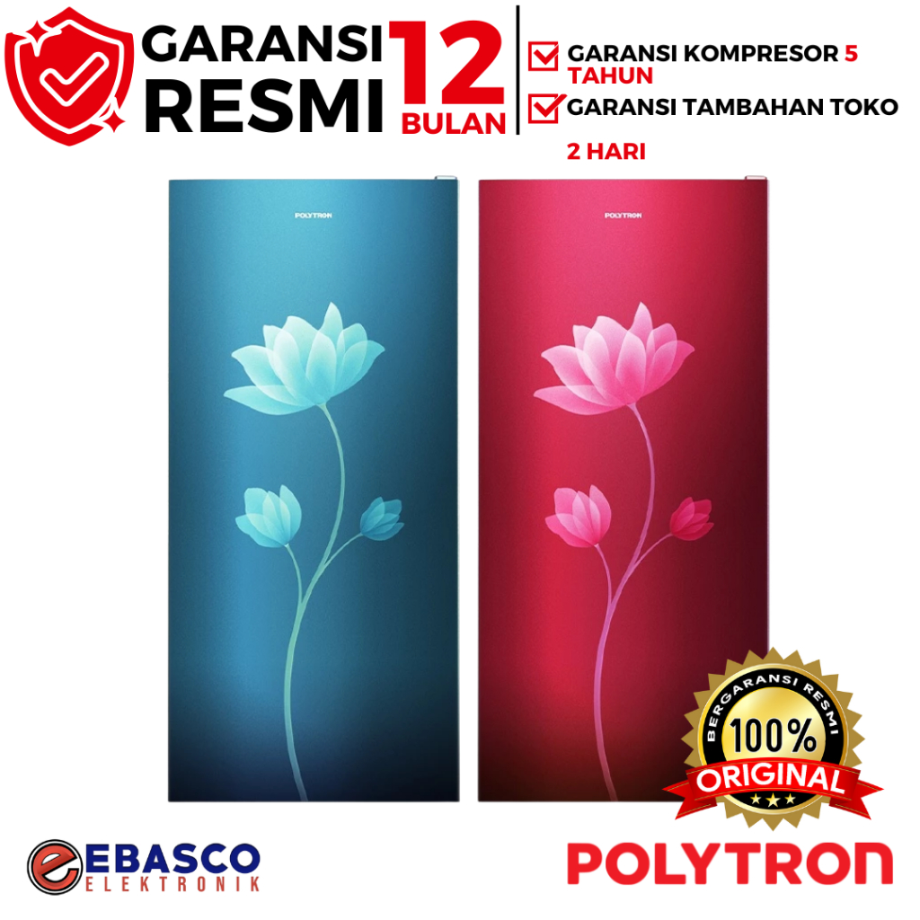 Jual POLYTRON KULKAS 1 PINTU PRB 189 B/R Kapasitas 180L Rak Tempered ...